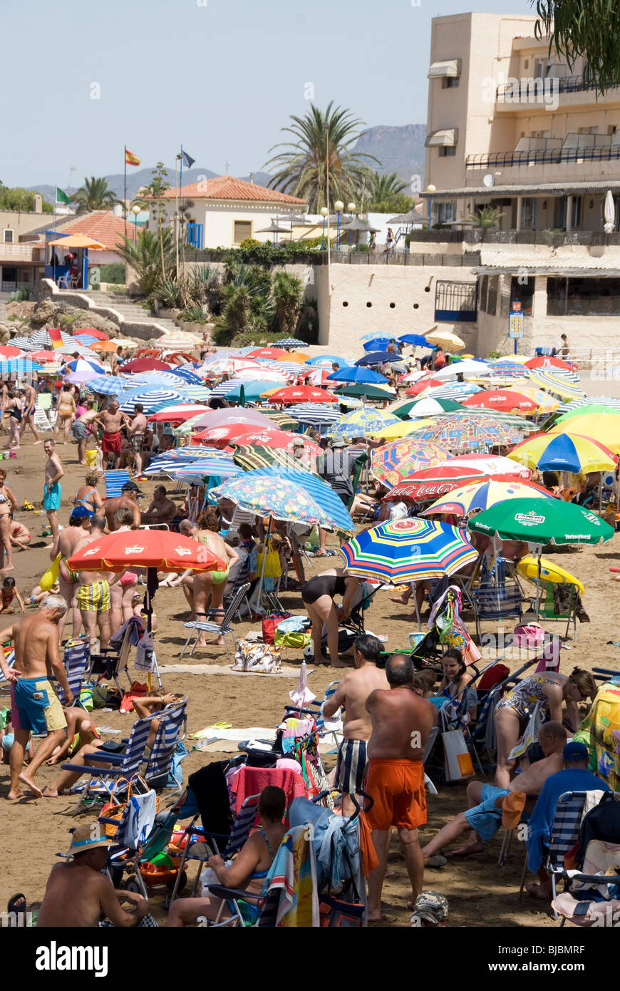 Crowded shot at Bahia Beach Hotel Puerto de Mazarron Murcia Costa ...