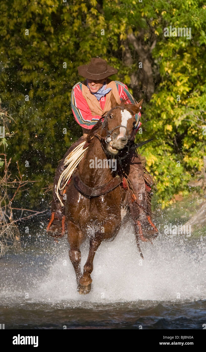 Man riding horse through water hi-res stock photography and images - Alamy