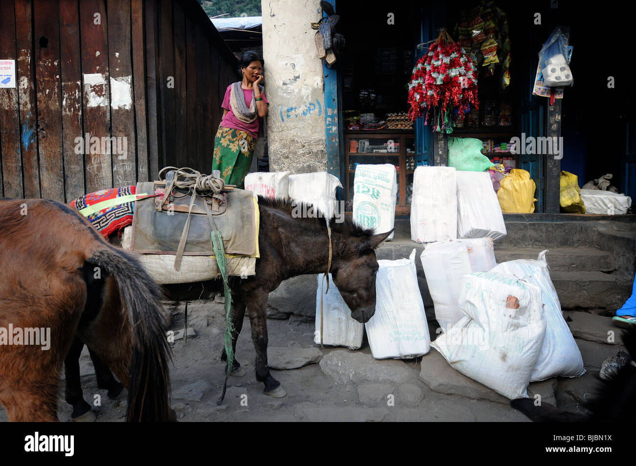 Shopkeeper in rural Nepal Stock Photo - Alamy