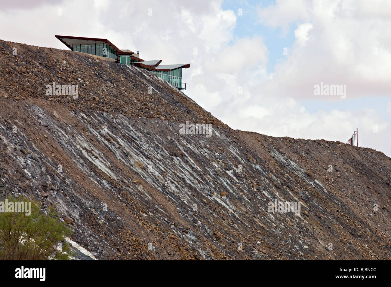 Modern visitors centre on the top of mine heap, Broken Hill mining town ...
