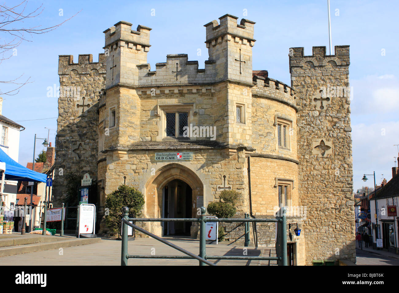 buckingham gaol museum town centre high street buckinghamshire england uk gb Stock Photo - Alamy