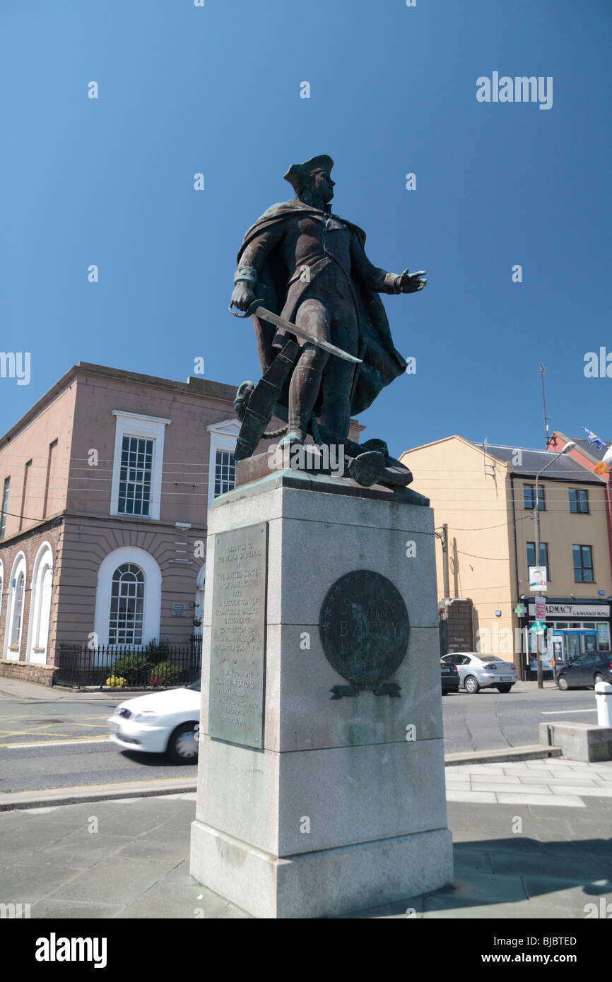 The John Barry Memorial statue on the quay of Wexford Town, Ireland ...