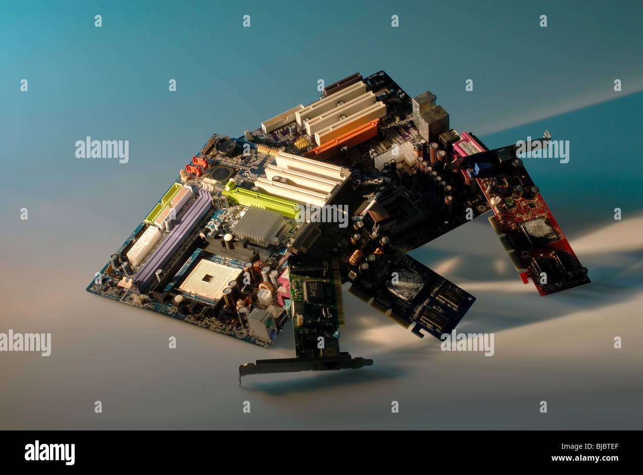 old computer part,mother boards and chips Stock Photo - Alamy