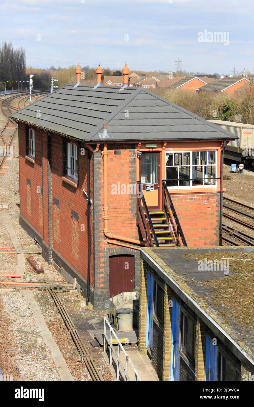 brick built signal box railway banbury town centre high street ...