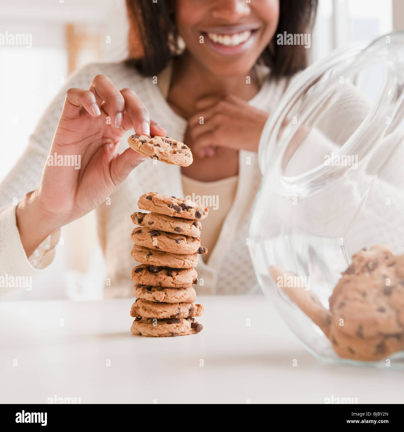 One woman pile food temptation hi-res stock photography and images - Alamy