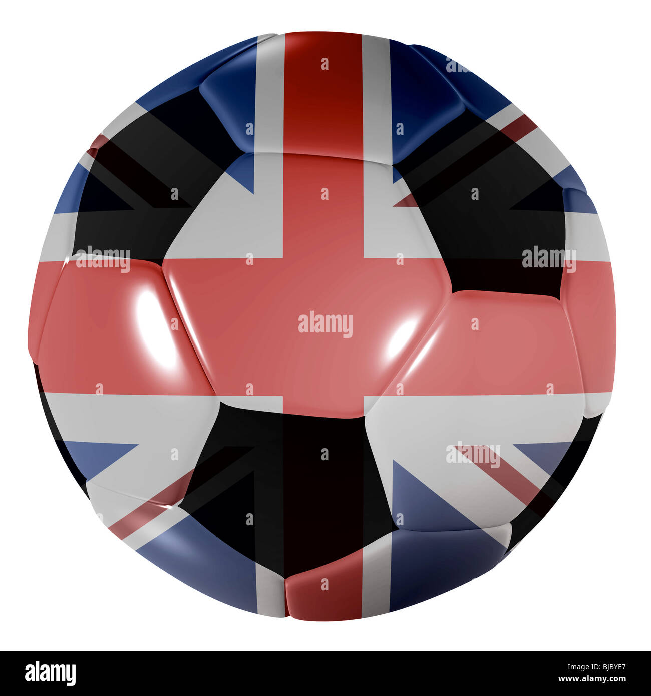 Traditional black and white soccer ball or football great britain Stock ...