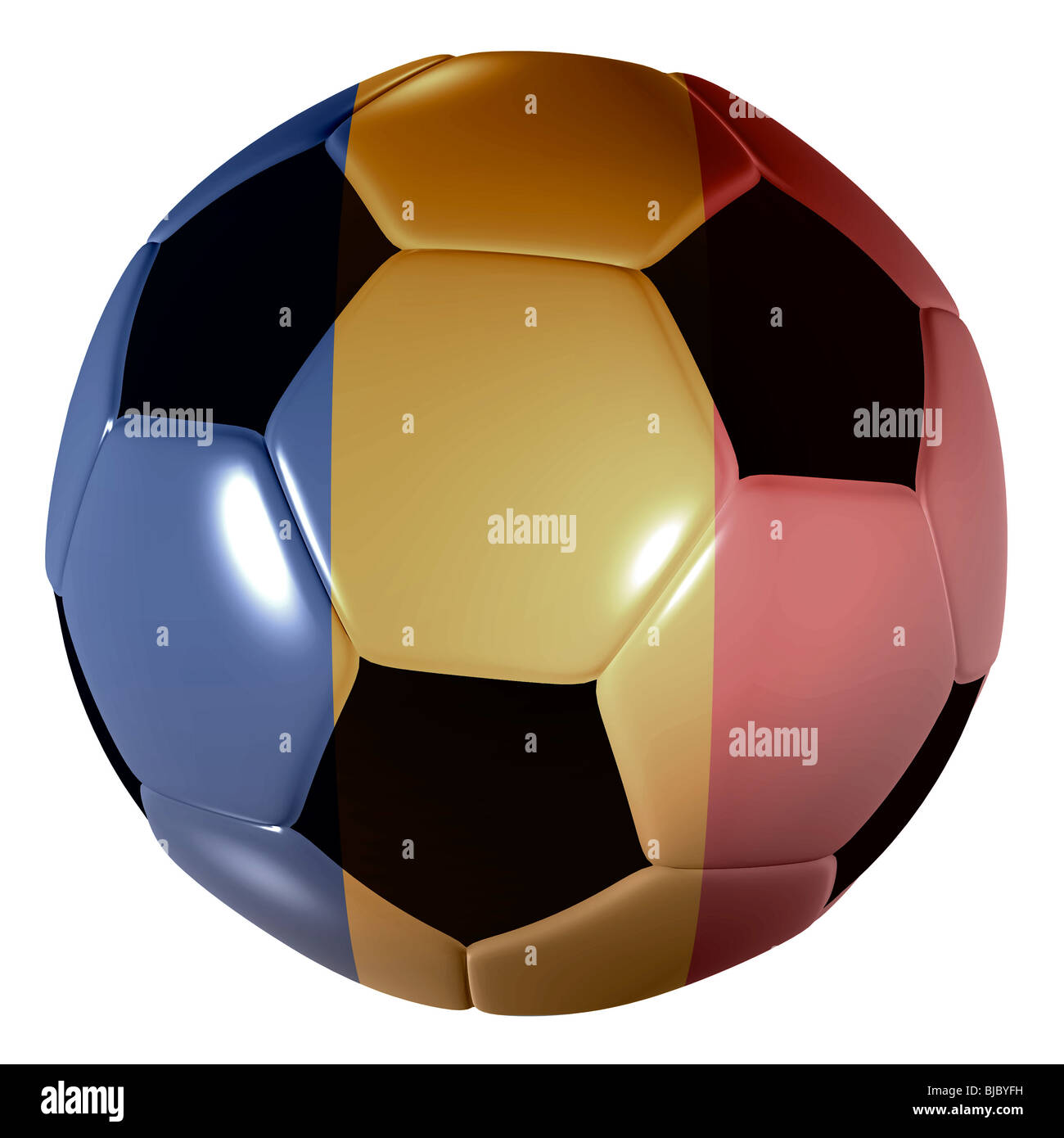 Traditional black and white soccer ball or football romanian flag Stock ...