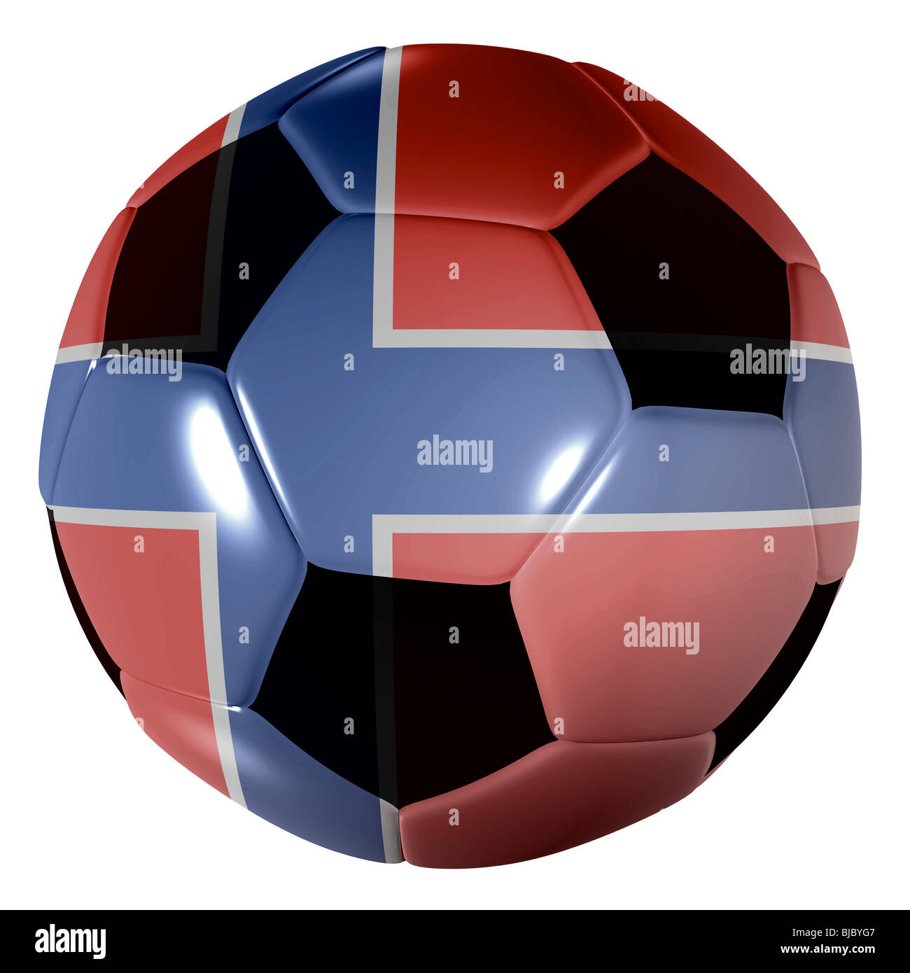 Traditional black and white soccer ball or football norway flag Stock ...