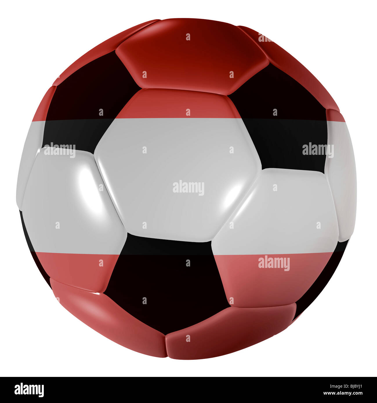 Traditional black and white soccer ball or football austrian flag Stock ...