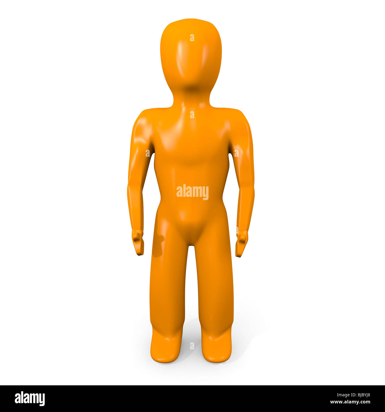 Orange muscle man facing forward on a white background Stock Photo - Alamy