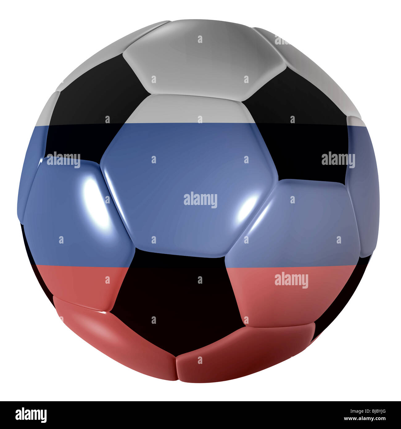 Traditional black and white soccer ball or football russian Stock Photo ...