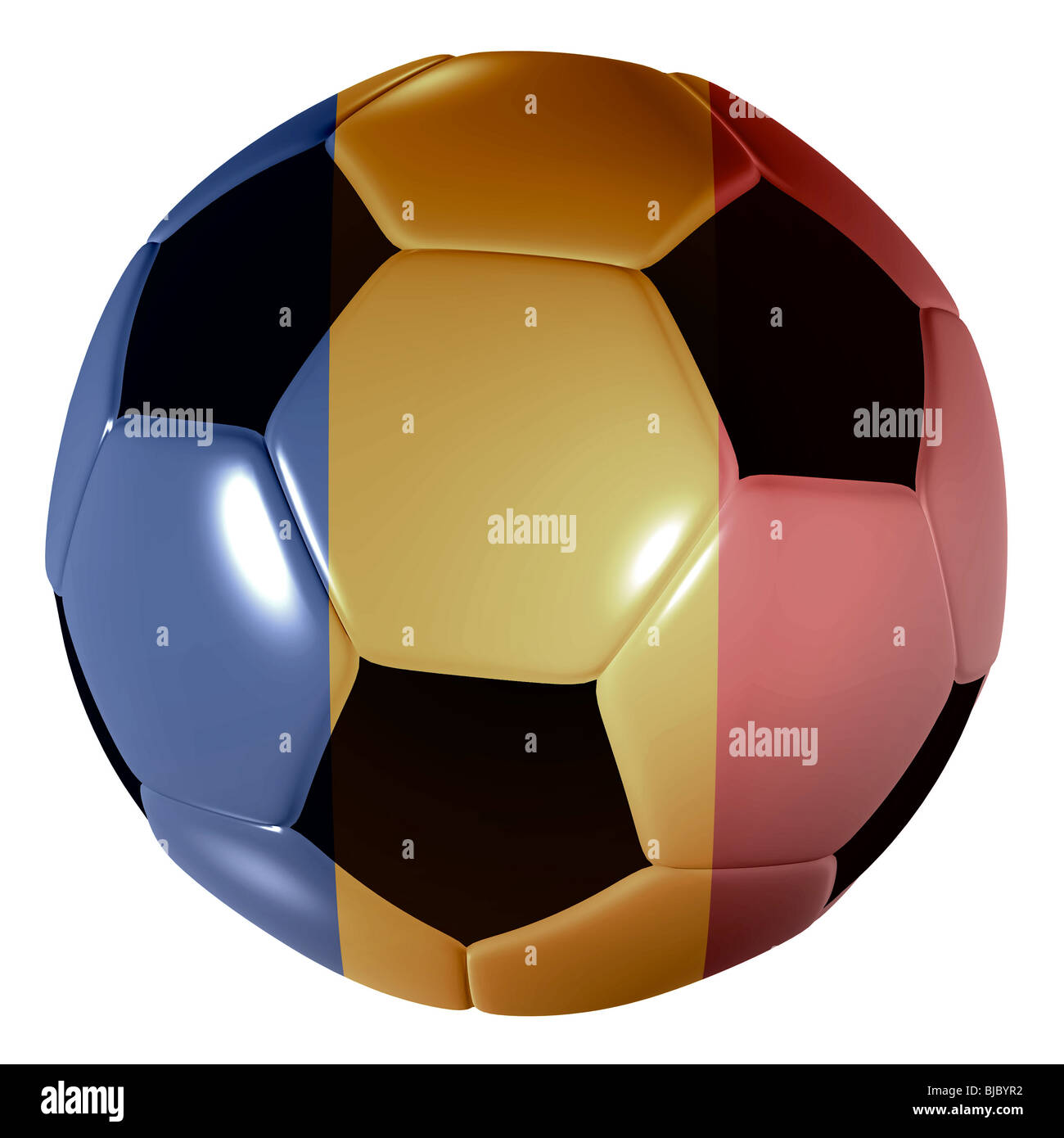 Traditional black and white soccer ball or football chad flag Stock ...