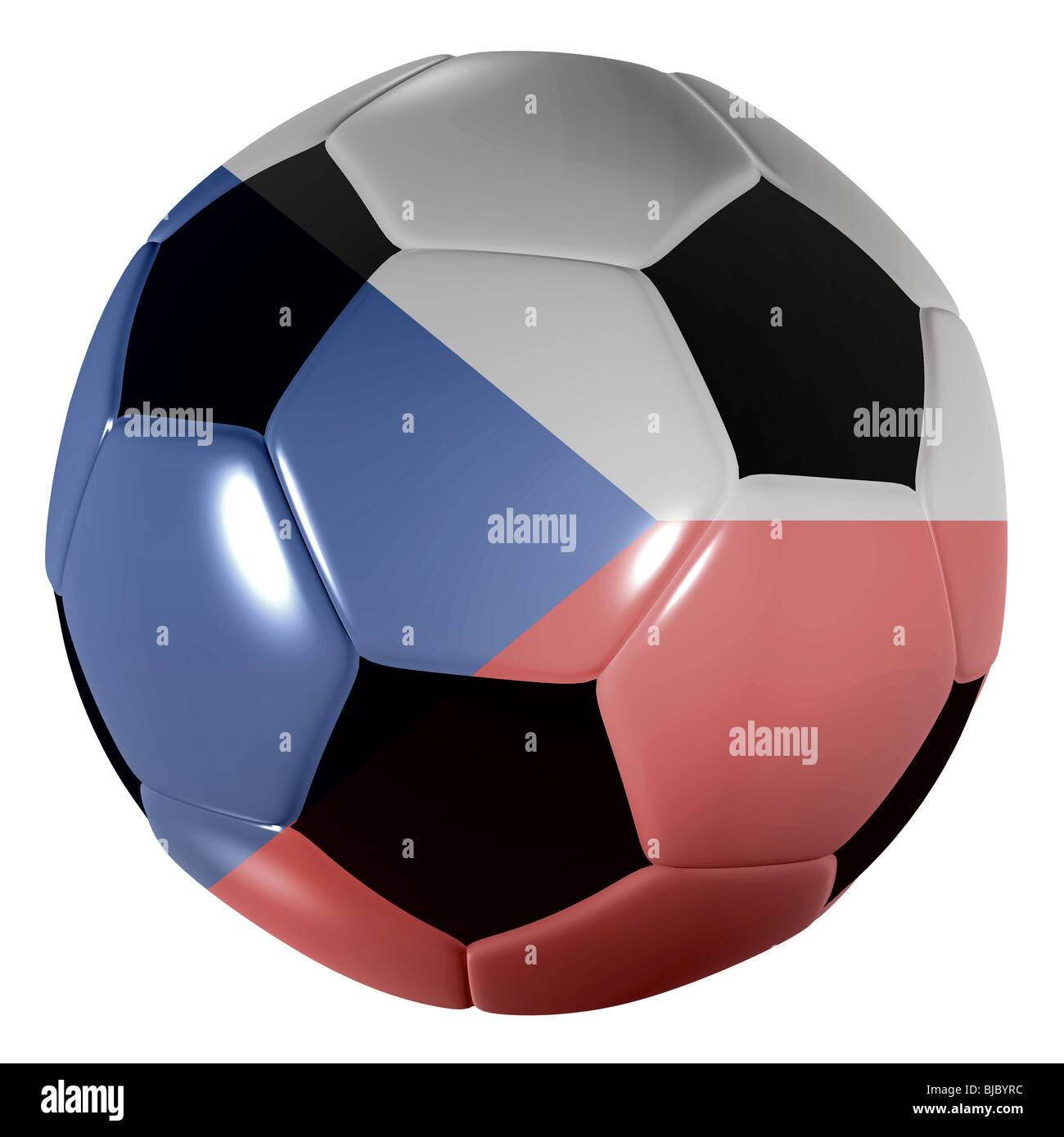 Traditional black and white soccer ball or football czech republic ...