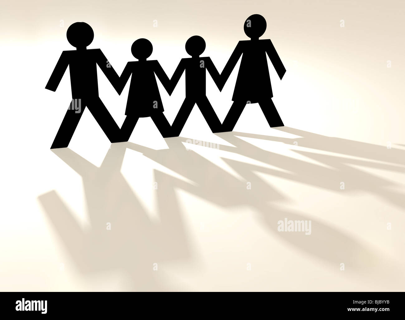 mixed four member group made out of paper chain Stock Photo - Alamy