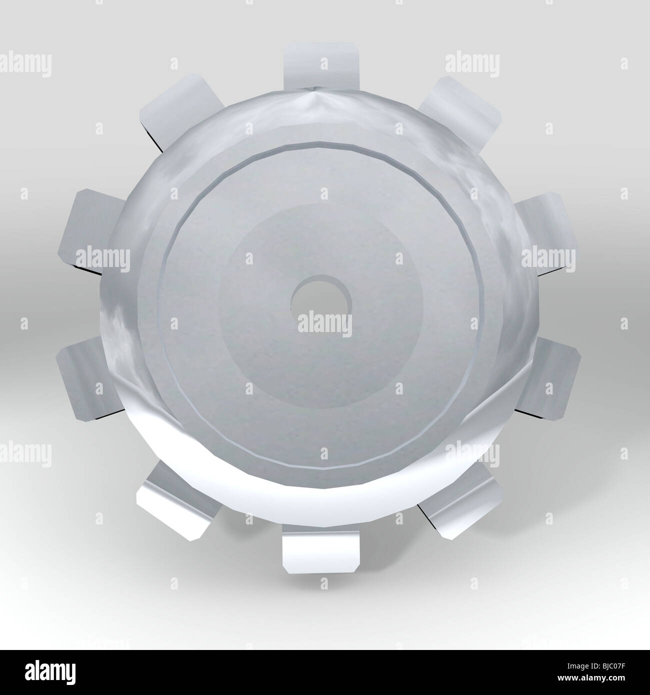 Silver metal gear or cog with shadow and white background Stock Photo ...