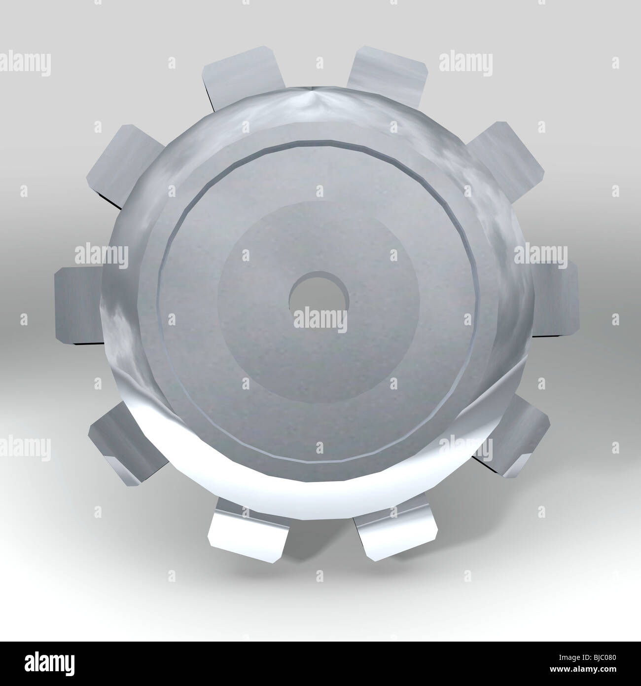 Shiny silver metal cog or gear with shadow background Stock Photo - Alamy