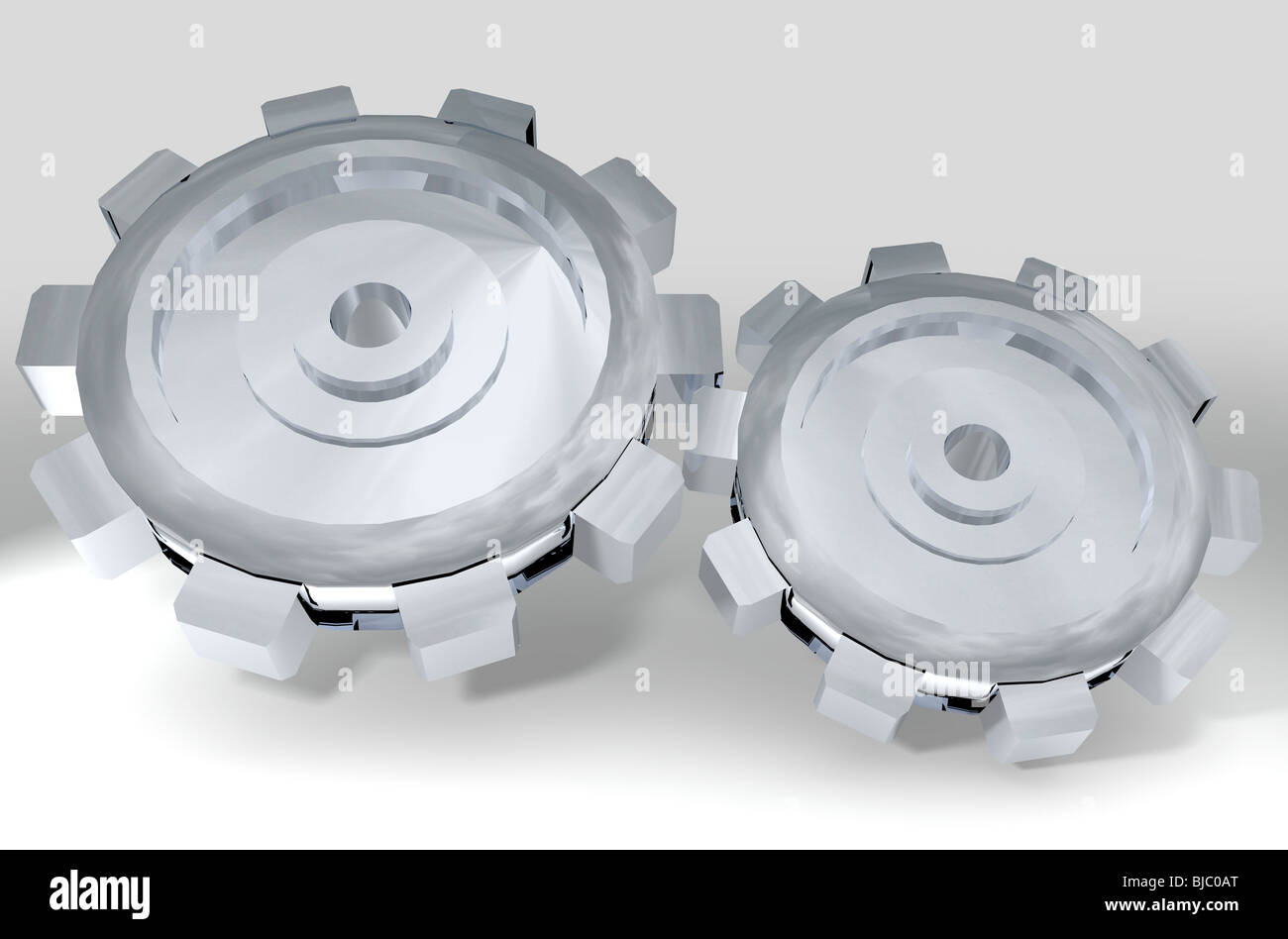 Two silver metal gears hi-res stock photography and images - Alamy