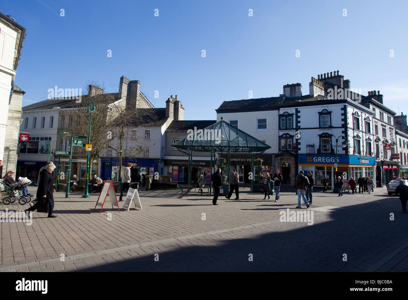 Kendal market Square Kendal UK Stock Photo - Alamy