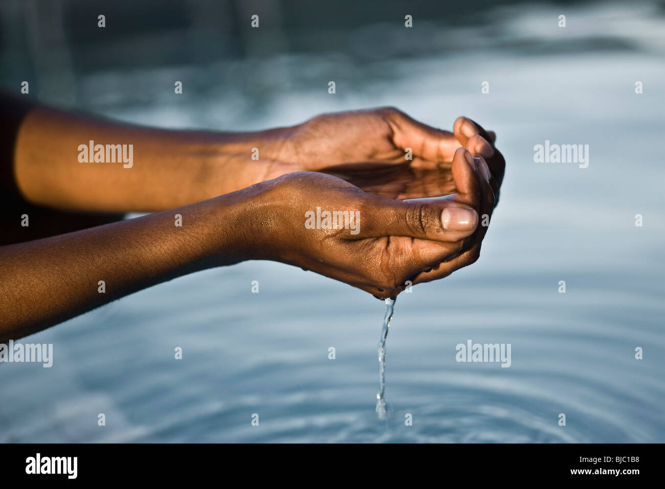 Close up side view cupped hands hi-res stock photography and images - Alamy