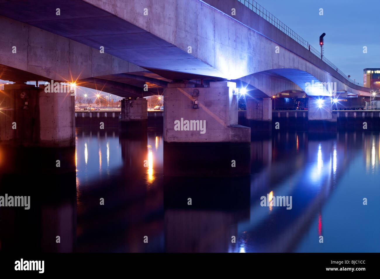 The M3 Cross harbour bridge over the River Lagan Belfast, Northern ...