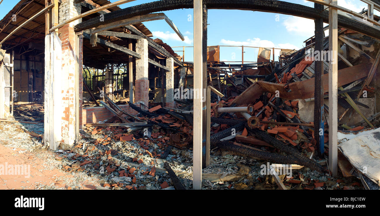 Building destroyed by fire Stock Photo - Alamy