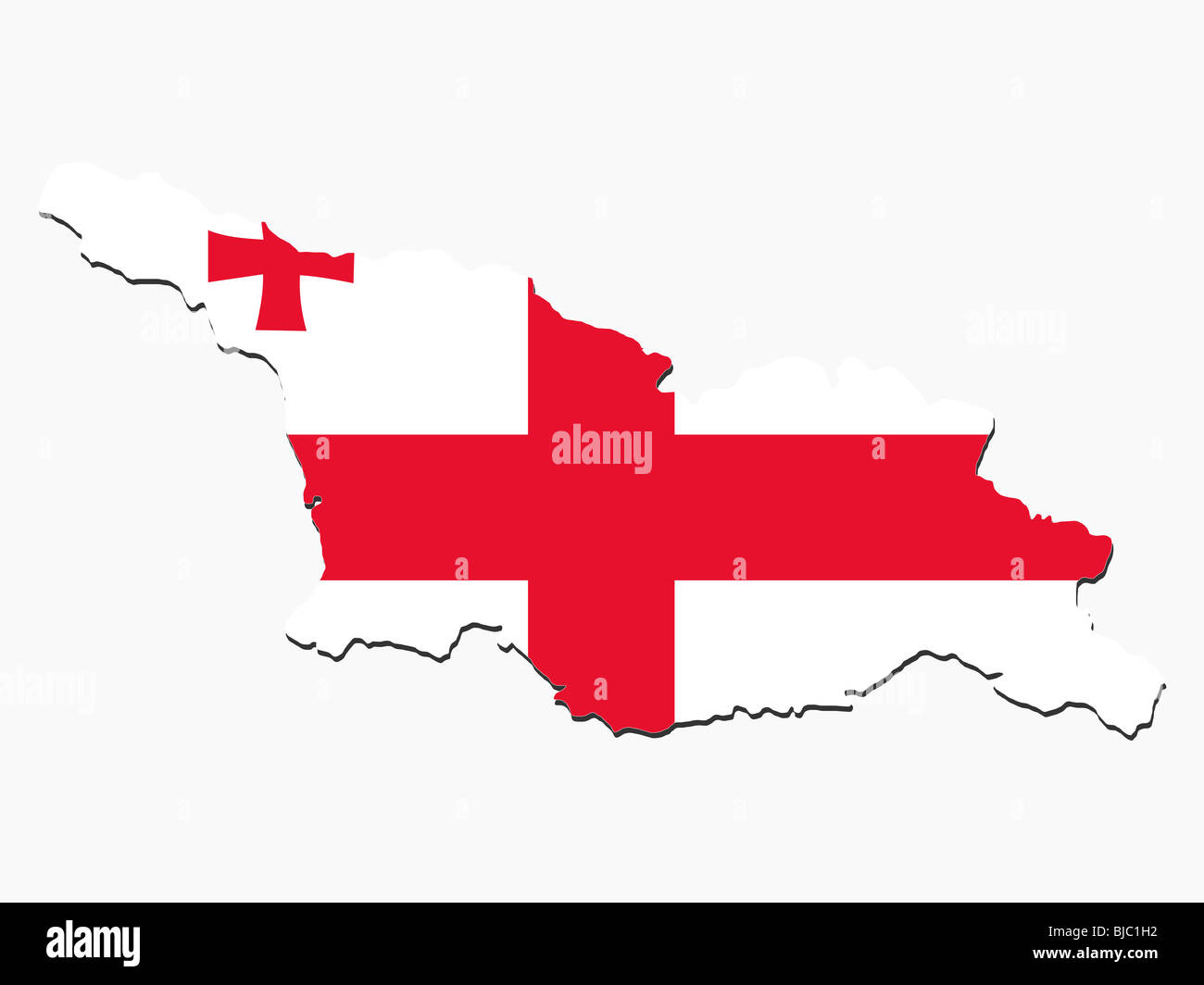 map of Georgia and Georgian flag illustration Stock Photo - Alamy
