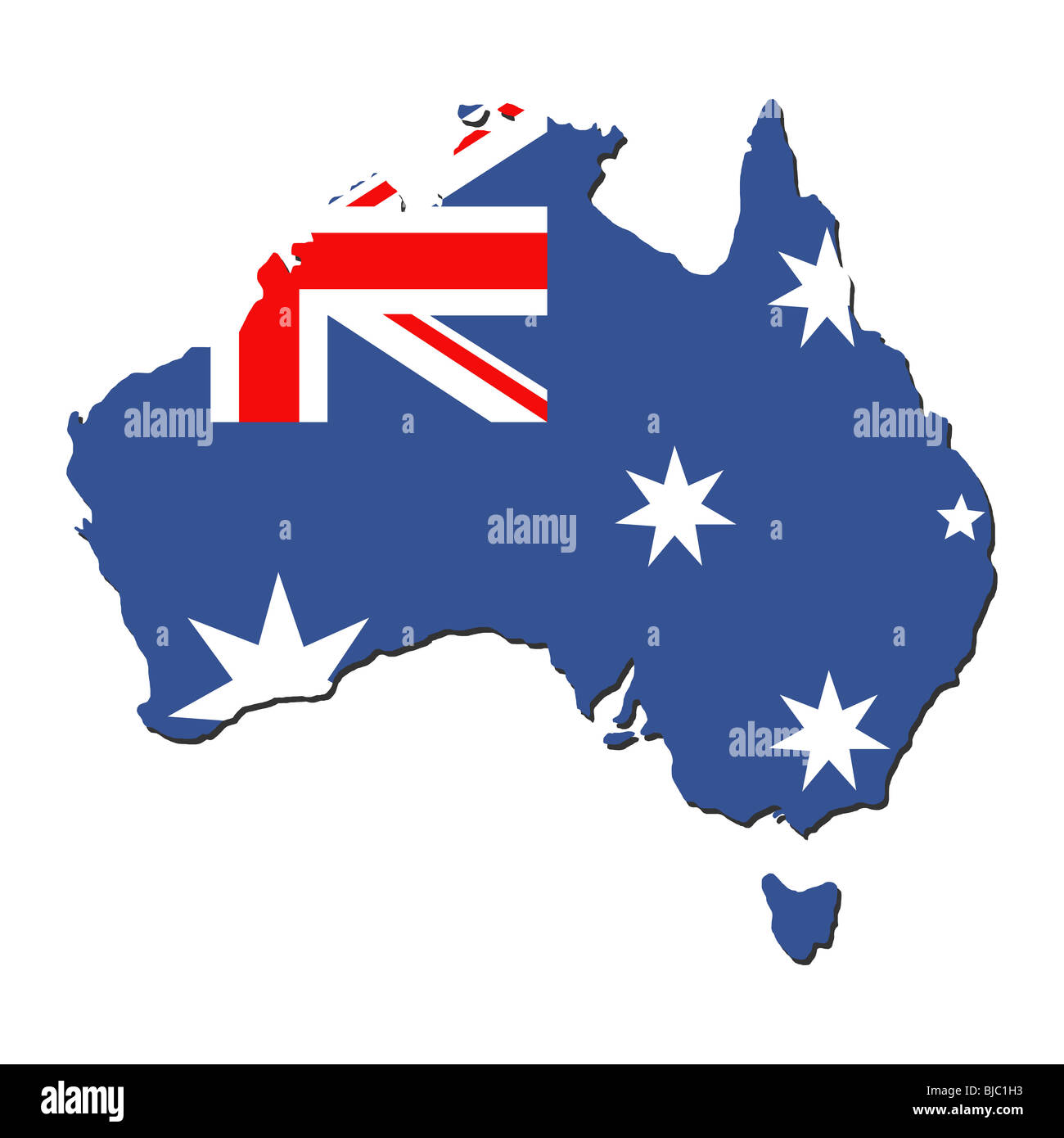 map of Australia and Australian flag illustration Stock Photo - Alamy