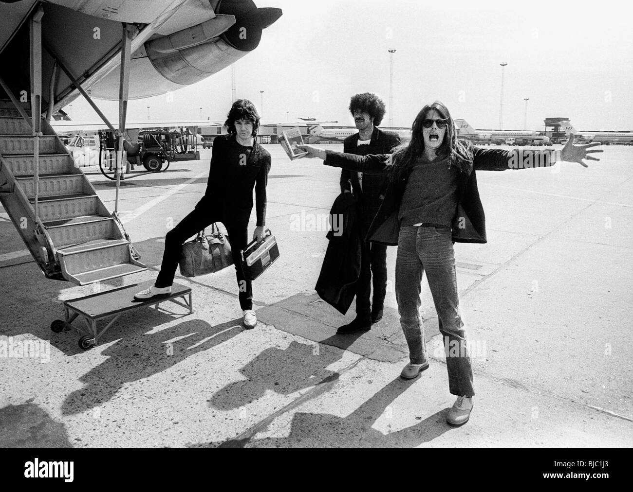 Thin Lizzy on tour in Scandinavia in 1979. Gary Moore, Phil Lynott and ...