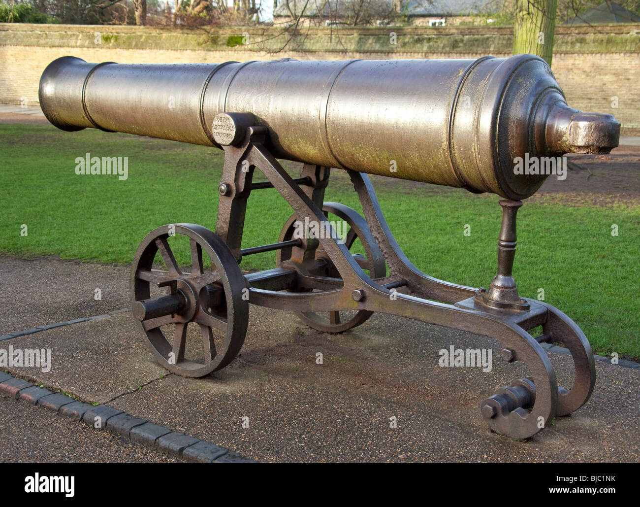 The cannon on Palace Green in Ely in Cambridgeshire in southeast ...