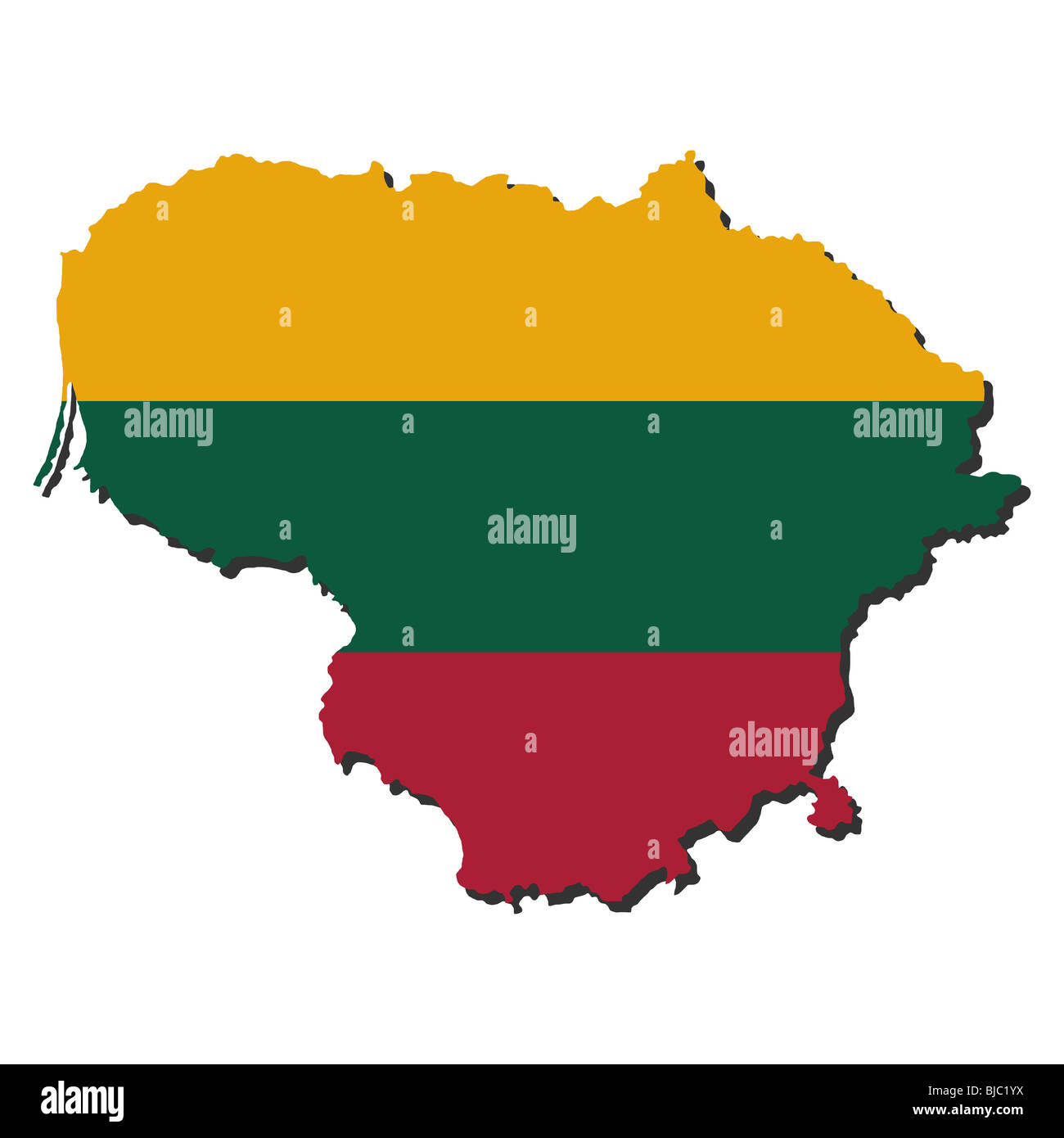 map of Lithuania and Lithuanian flag illustration Stock Photo - Alamy