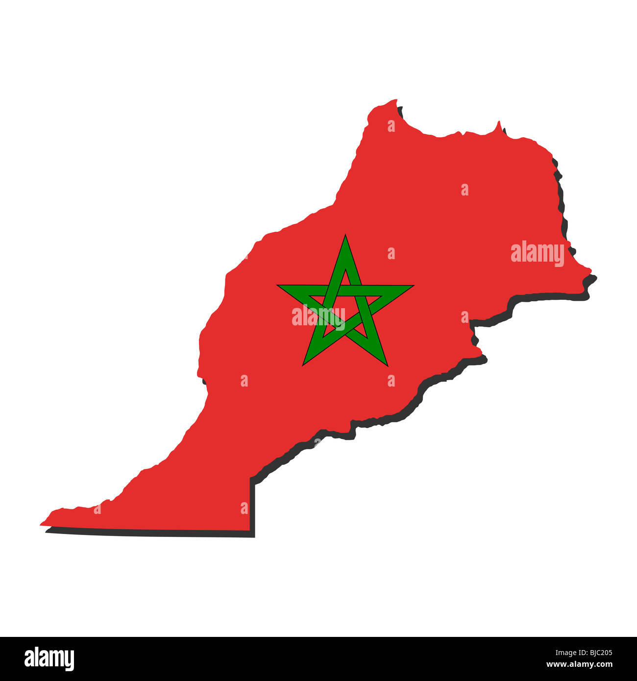 map of Morocco and their flag illustration Stock Photo - Alamy