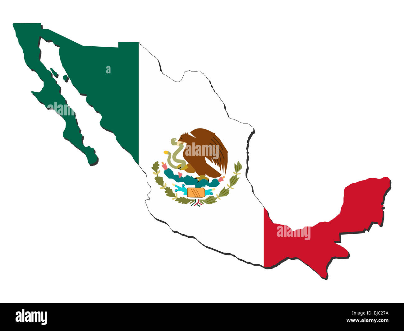 Mexico map silhouette hi-res stock photography and images - Alamy