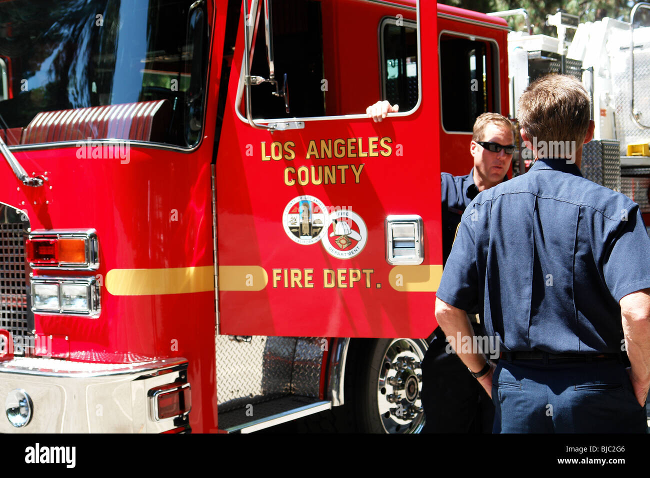 fireman truck Los Angeles California USA Stock Photo - Alamy