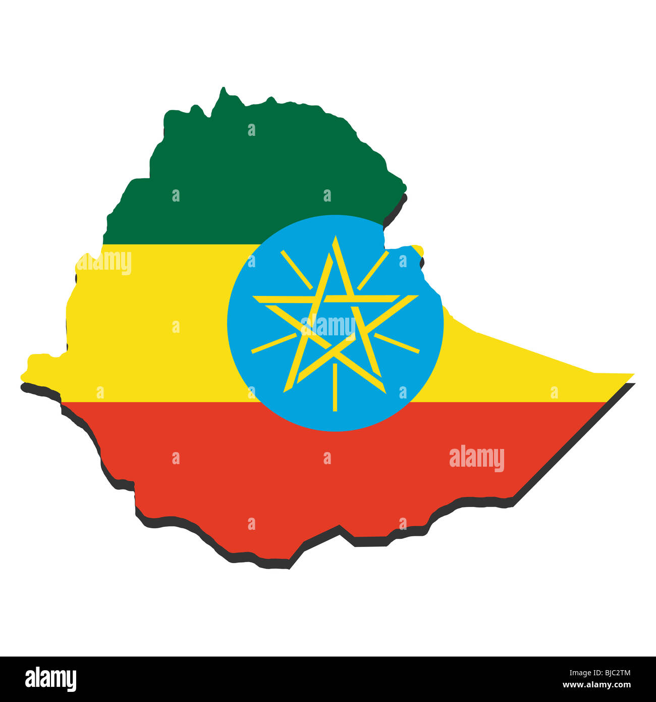 map of Ethiopia and Ethiopian flag illustration Stock Photo - Alamy