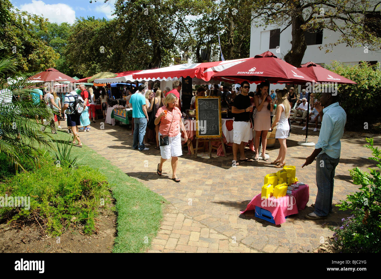 Oyster stand at a food fair & craft market in the grounds of the Oude ...