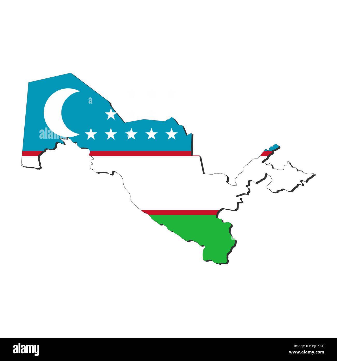 map of Uzbekistan and their flag illustration Stock Photo - Alamy