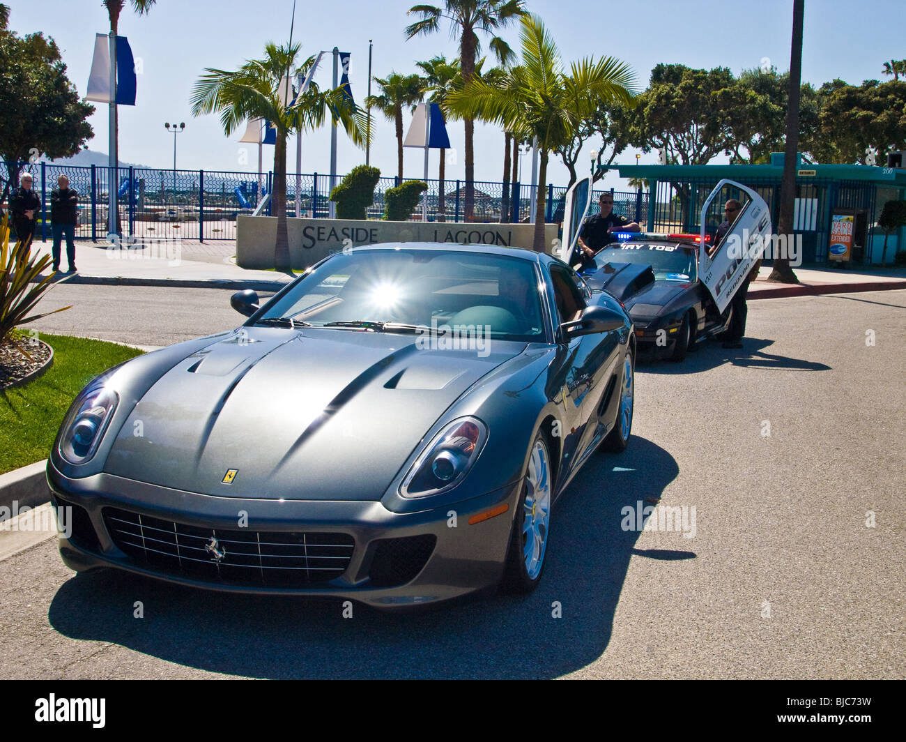 Ferrari at DUI checkpoint Stock Photo - Alamy