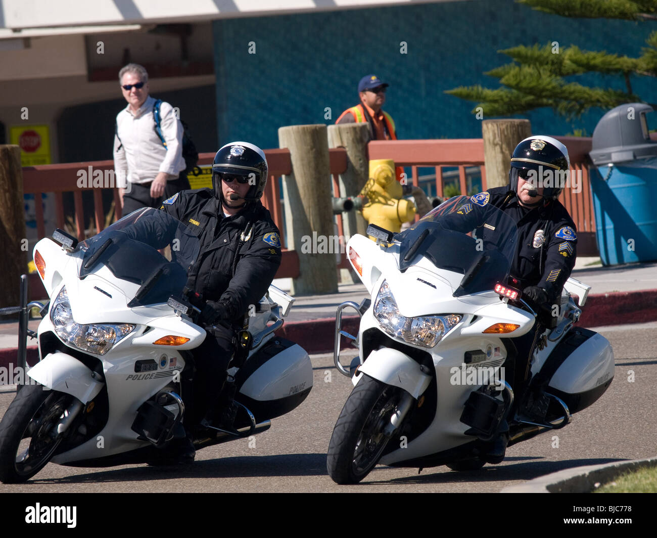 Motor officers on patrol Stock Photo - Alamy