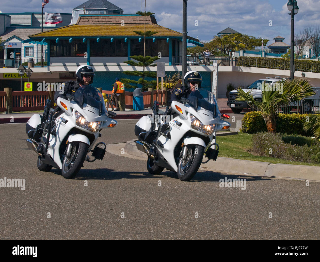 Motor officers on patrol Stock Photo - Alamy