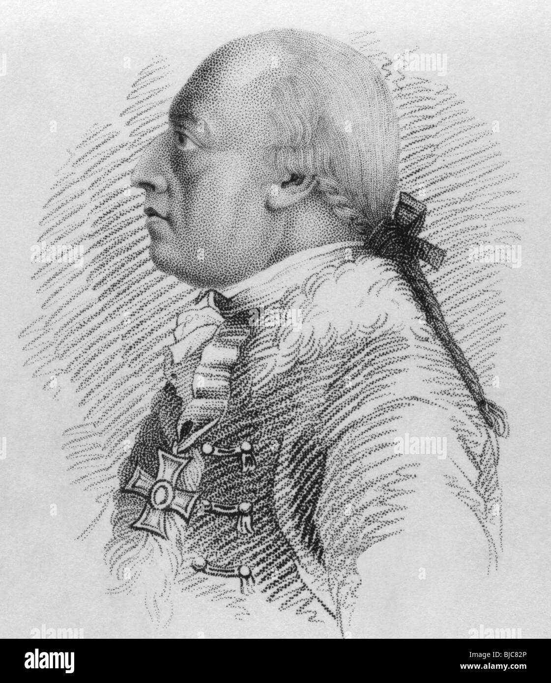 Dagobert Sigmund von Wurmser (1724-1797) on engraving from the 1800s ...