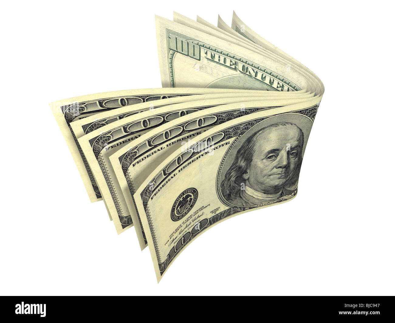 Stack of dollar banknote isolated on white Stock Photo - Alamy