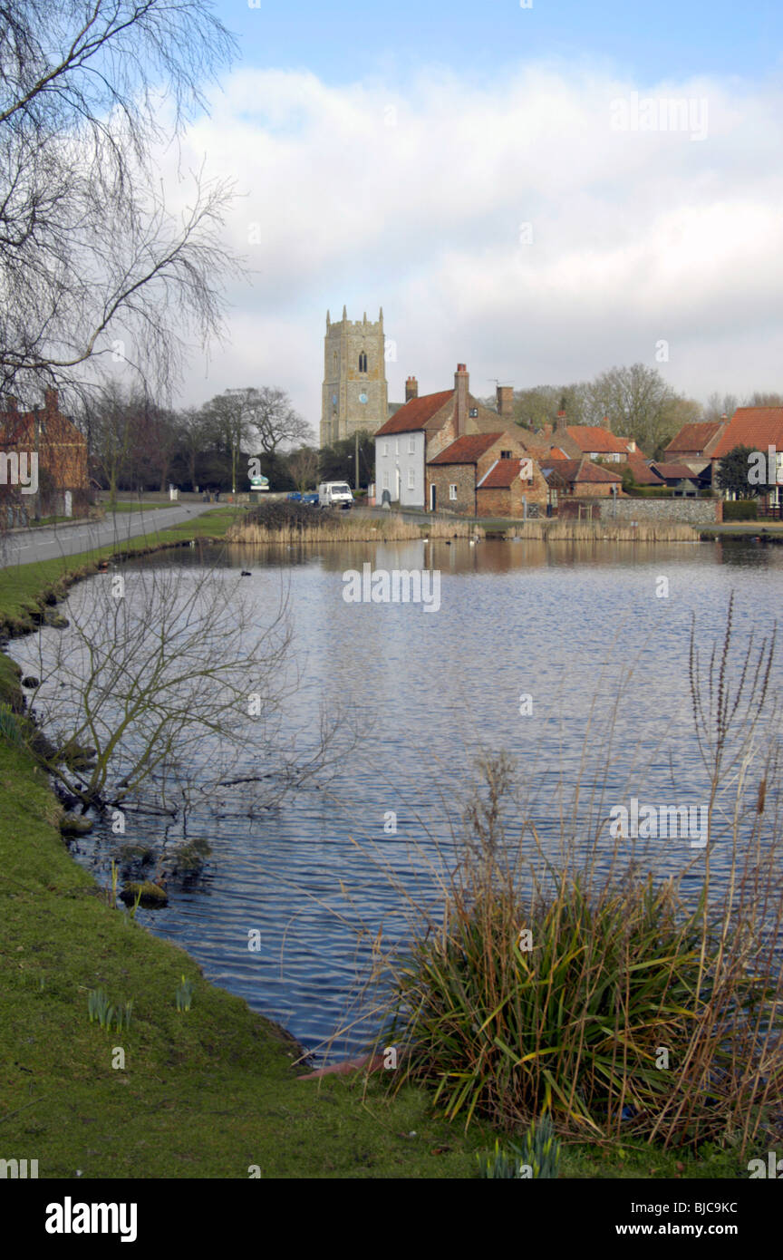 Attractive village green and pond at Great Massingham, Norfolk Stock ...