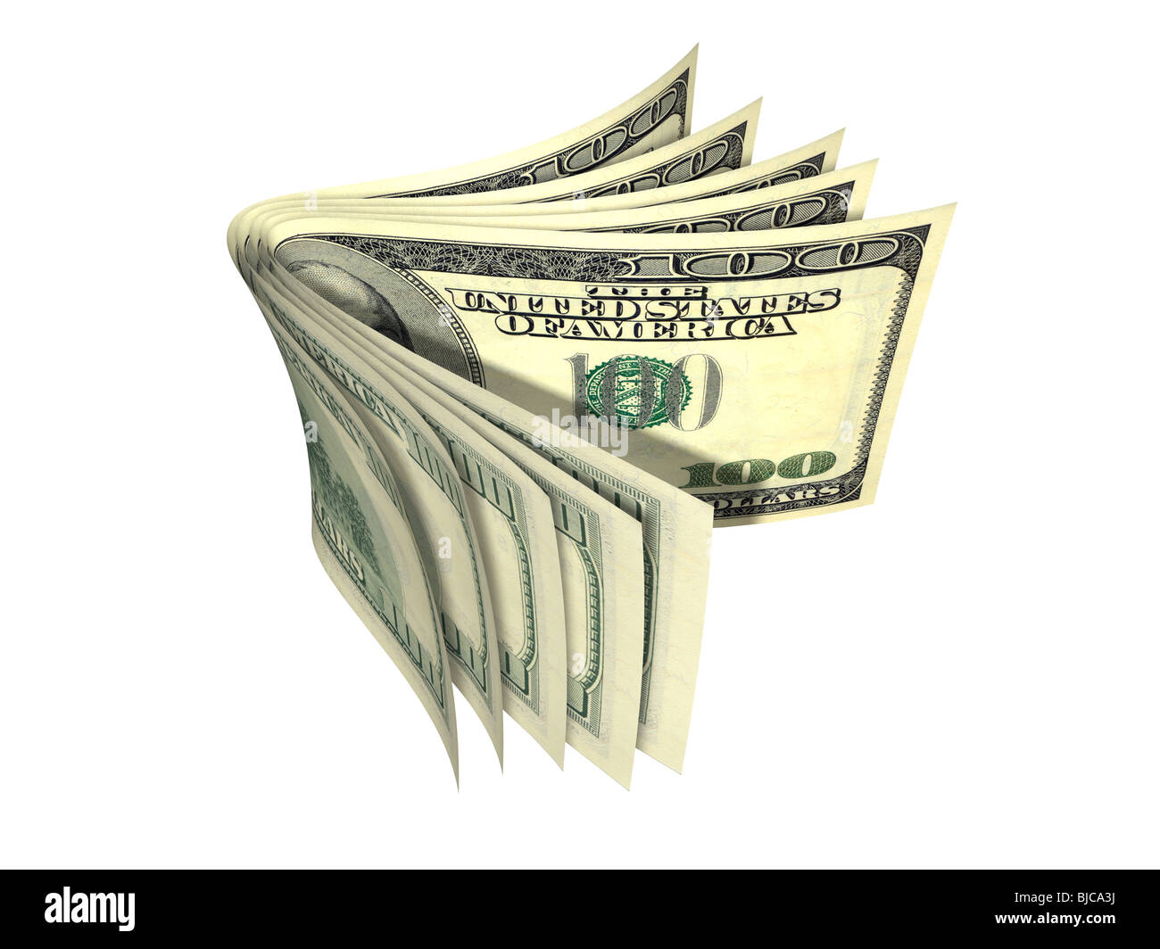 Stack of dollar banknote isolated on white Stock Photo - Alamy