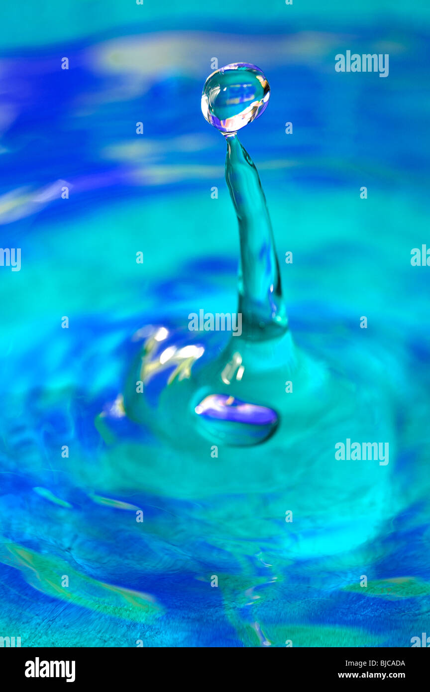 Water drop splash closeup Stock Photo - Alamy