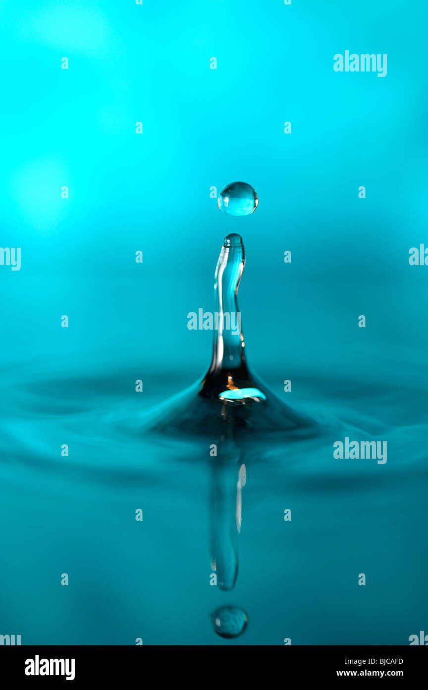 Water drop splash closeup Stock Photo - Alamy