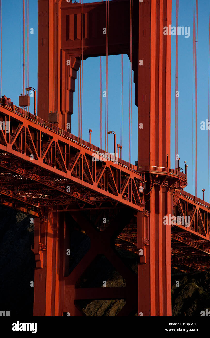 Golden Gate Bridge, view from below (boat), San Francisco, California ...