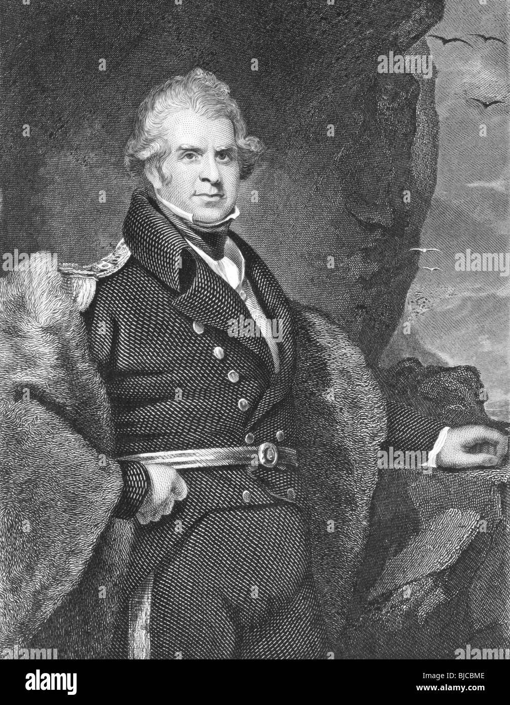 John Ross (1777-1856) on engraving from the 1800s.Scottish rear admiral ...