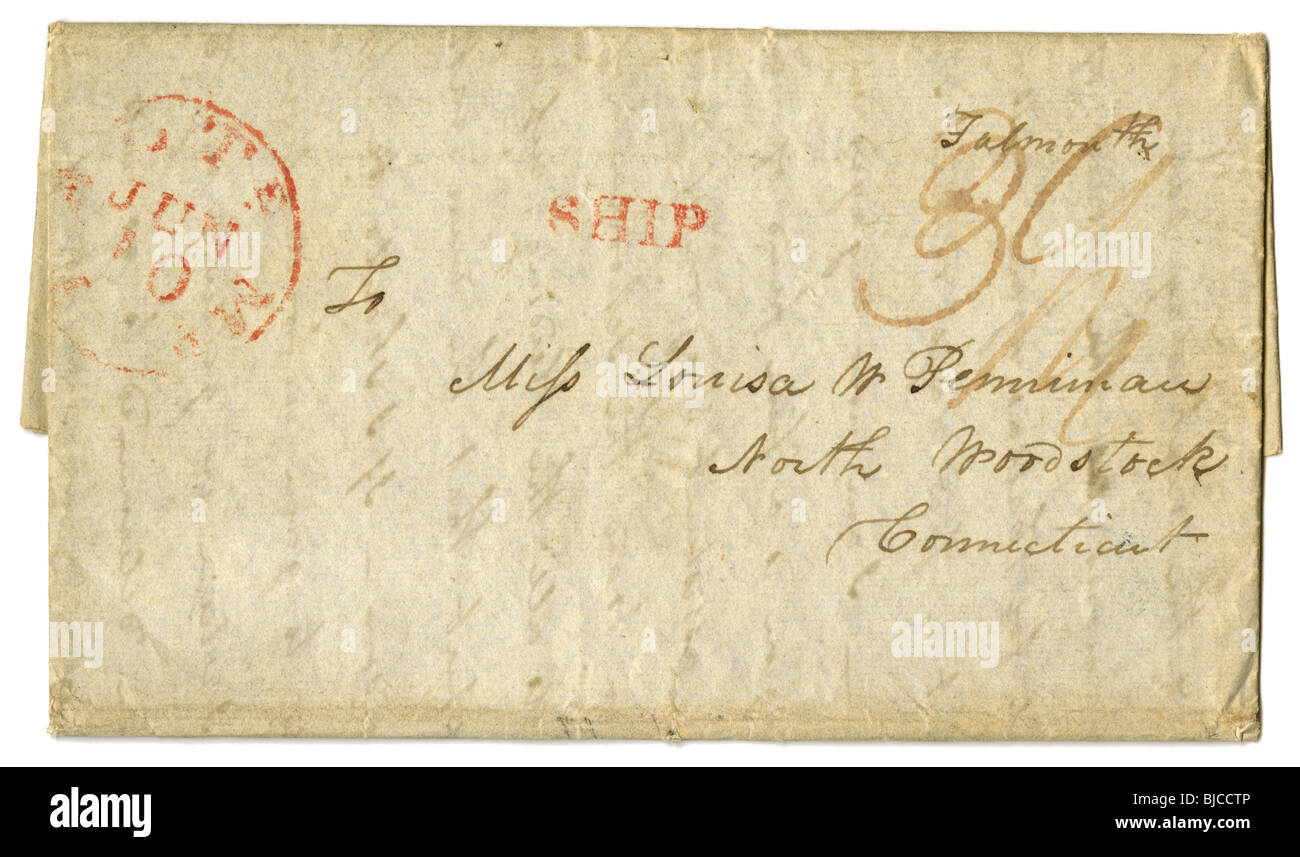 1832 stampless letter Stock Photo - Alamy