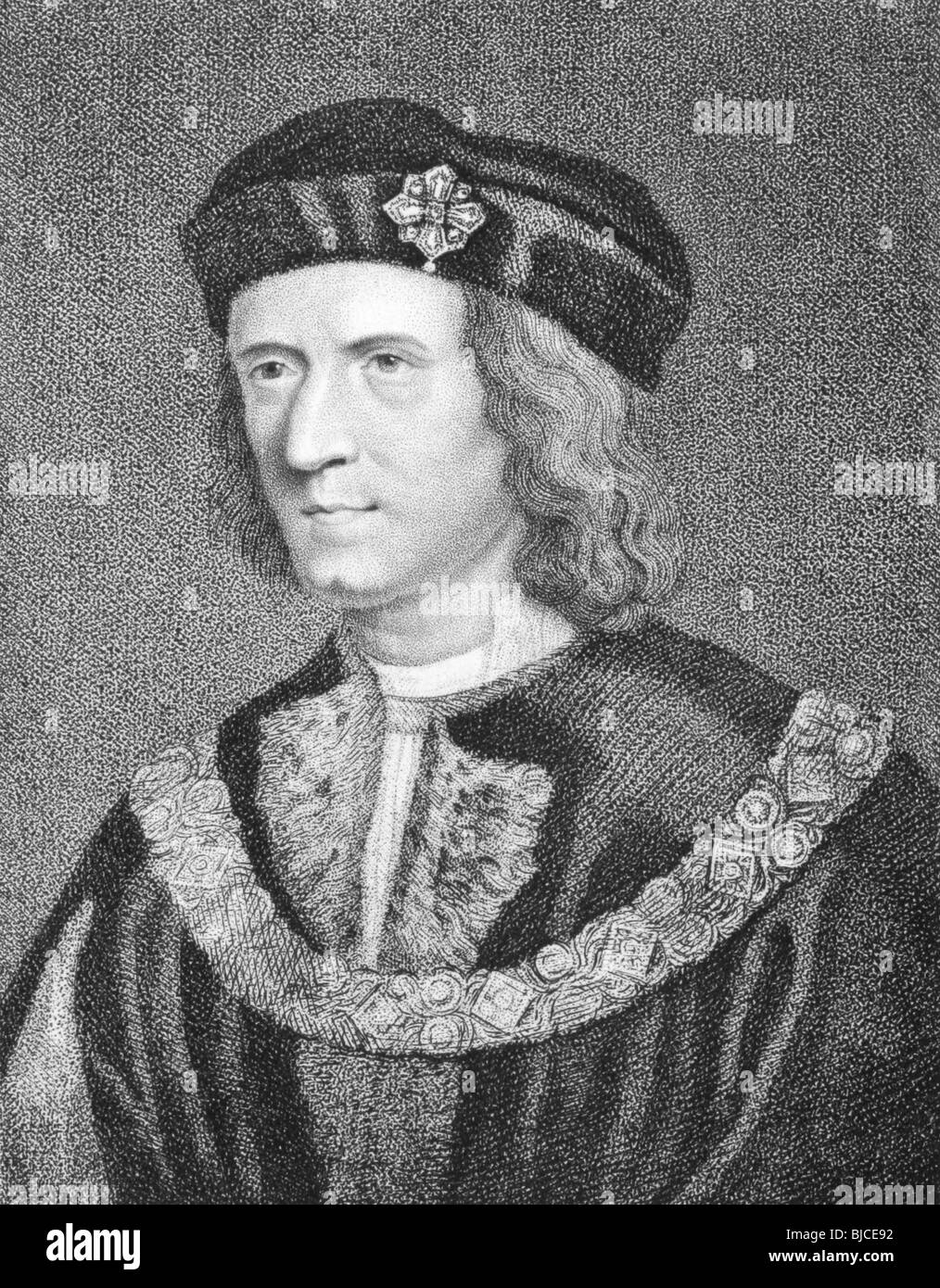 Richard III (1452-1485) on engraving from the 1800s. King of England ...