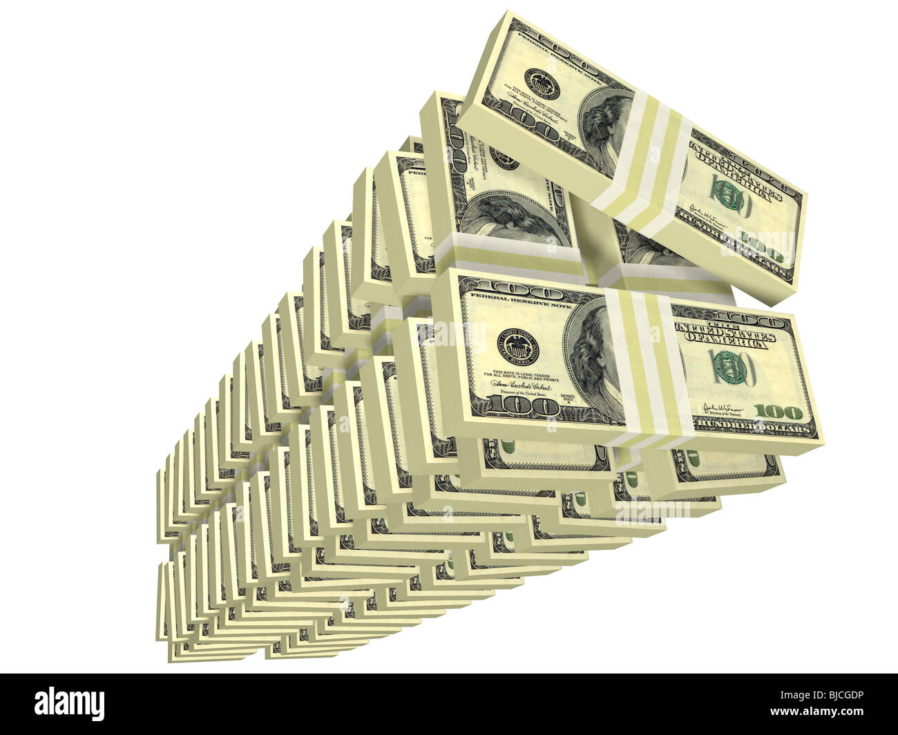 unordered tall stack of bills isolated on white Stock Photo - Alamy